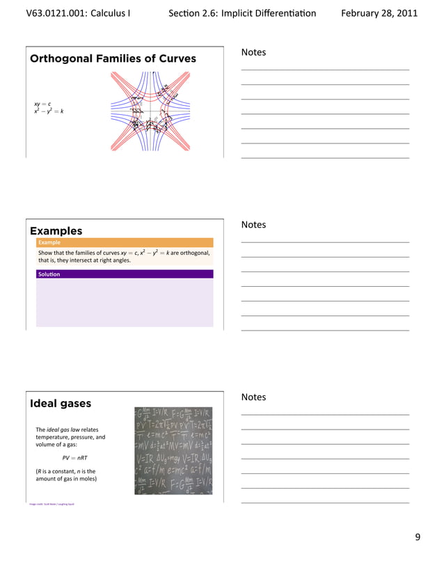 Lesson 11 Implicit Differentiation Handout Pdf