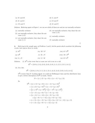 Worksheet: Sample Spaces, the Axioms of Probability (solutions) | PDF