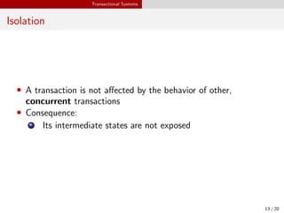 Transactional systems in Advanced Database | PDF | Databases | Computer Software and Applications