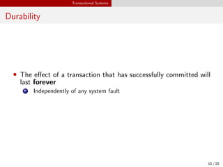 Transactional systems in Advanced Database | PDF | Databases | Computer Software and Applications