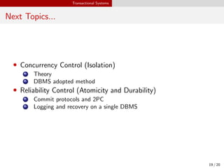 Transactional systems in Advanced Database | PDF | Databases | Computer Software and Applications