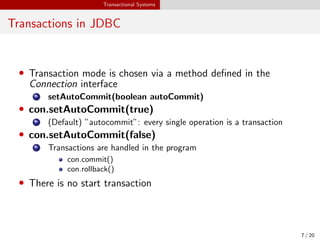 Transactional systems in Advanced Database | PDF | Databases | Computer Software and Applications