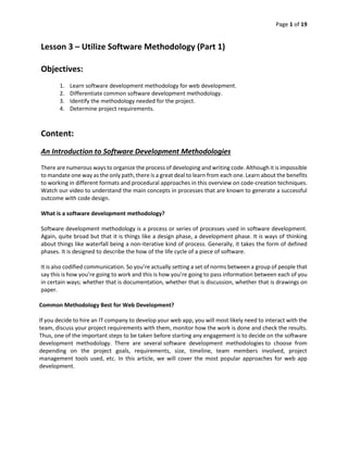 Lesson 03 - Utilize Software Methodology.docx