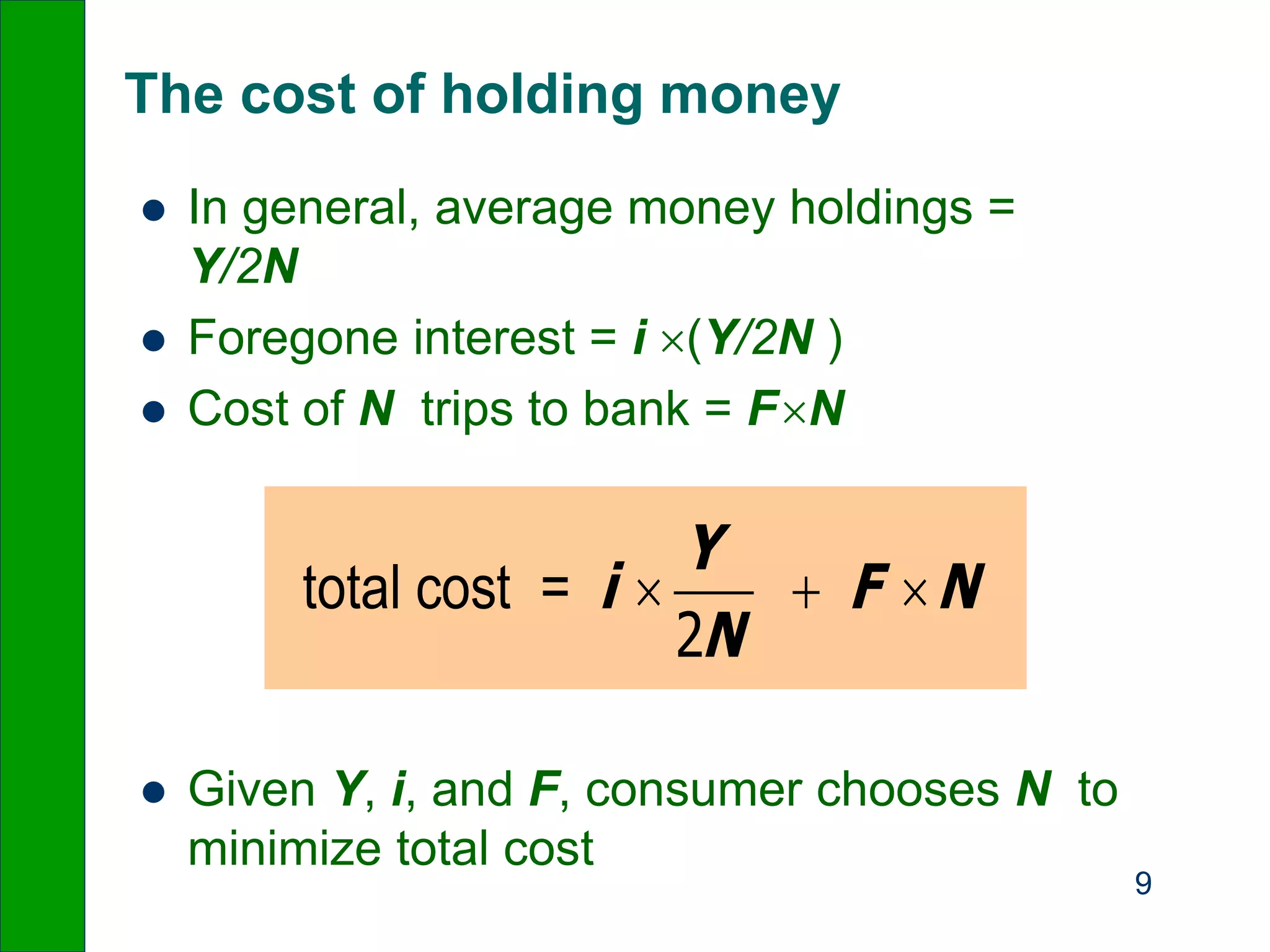 Baumol's model of demand for money | PPSX