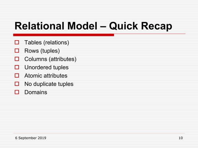 Lesson03 The Relational Model Ppt Databases Computer Software And Applications