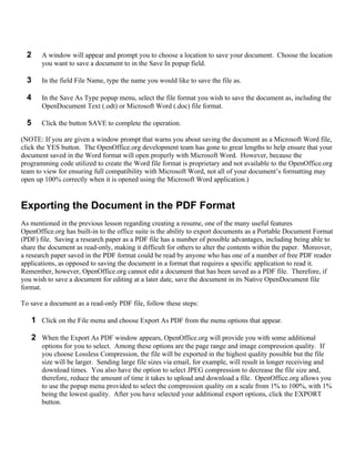 Open Office Writer : Lesson 03 | PDF