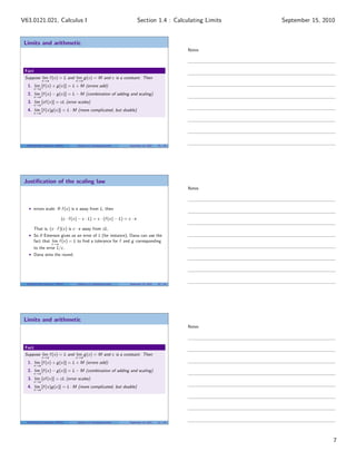 Lesson 4: Calculating Limits (handout) | PDF | Physics | Science