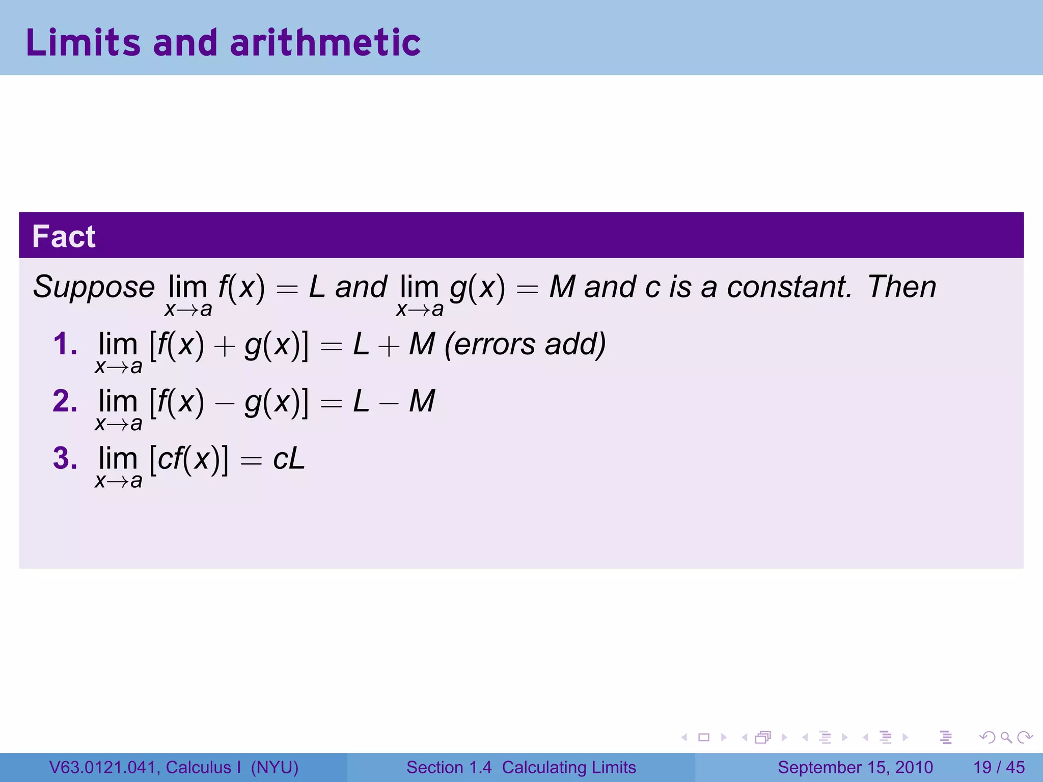 Lesson 4: Calculating Limits (Section 41 slides) | PPT