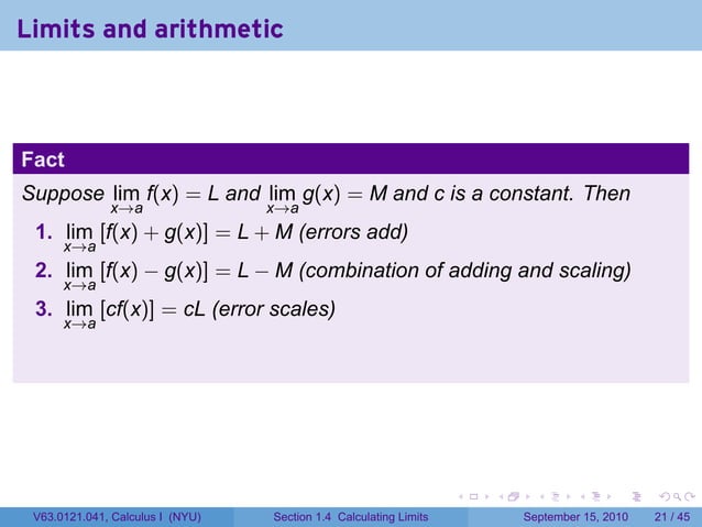 Lesson 4: Calculating Limits (Section 41 slides) | PPT