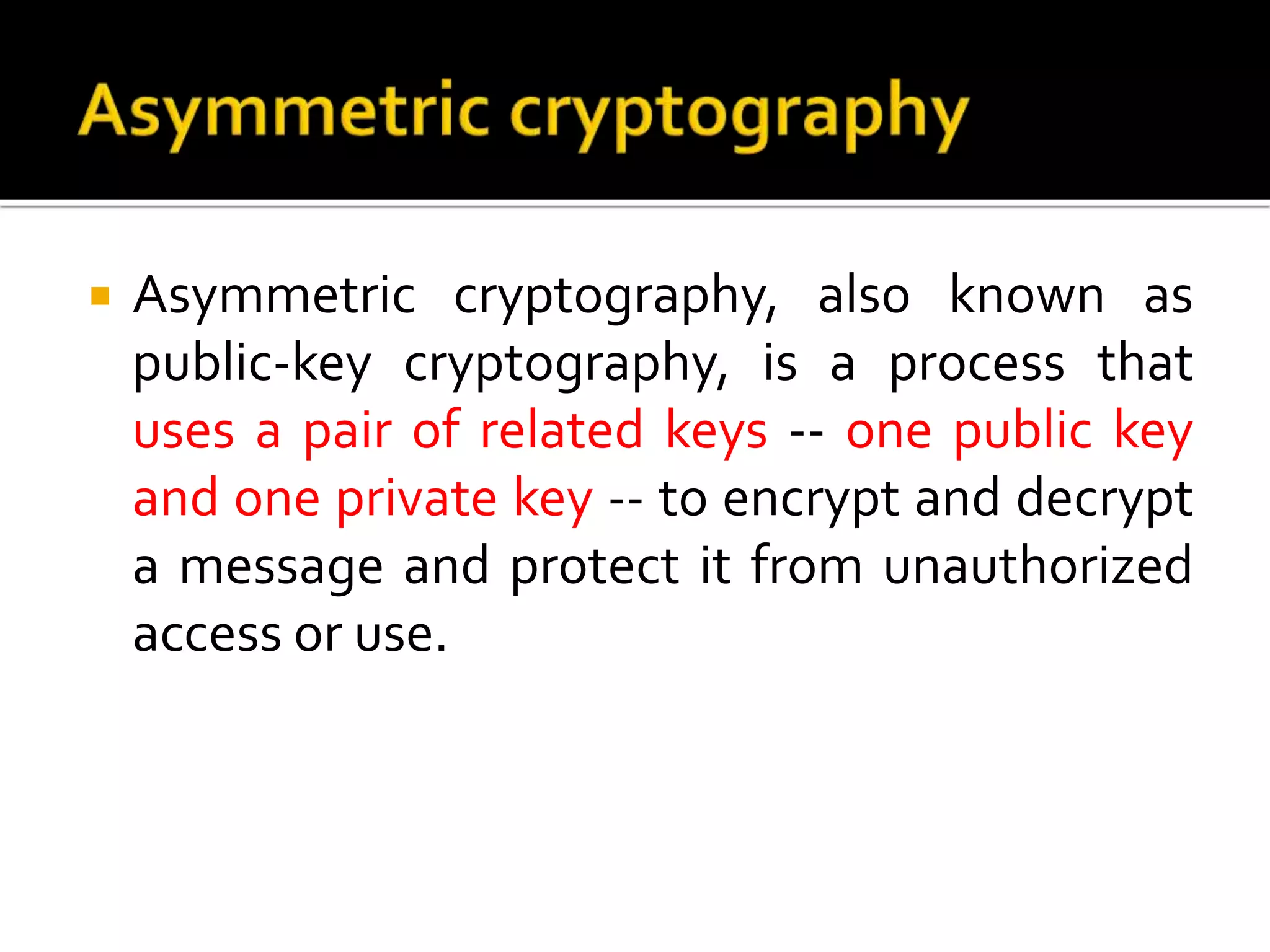 Lesson 04 - Symmetric and Asymmetric Key Encryptions (1).pptx | Information and Network Security ...