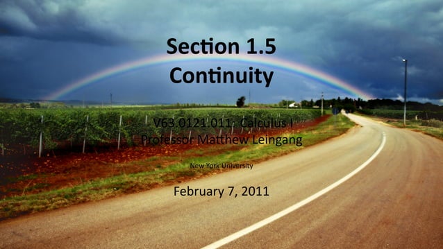 Lesson 5: Continuity (slides) | PDF