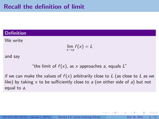Lesson 5: Limits Involving Infinity | PDF