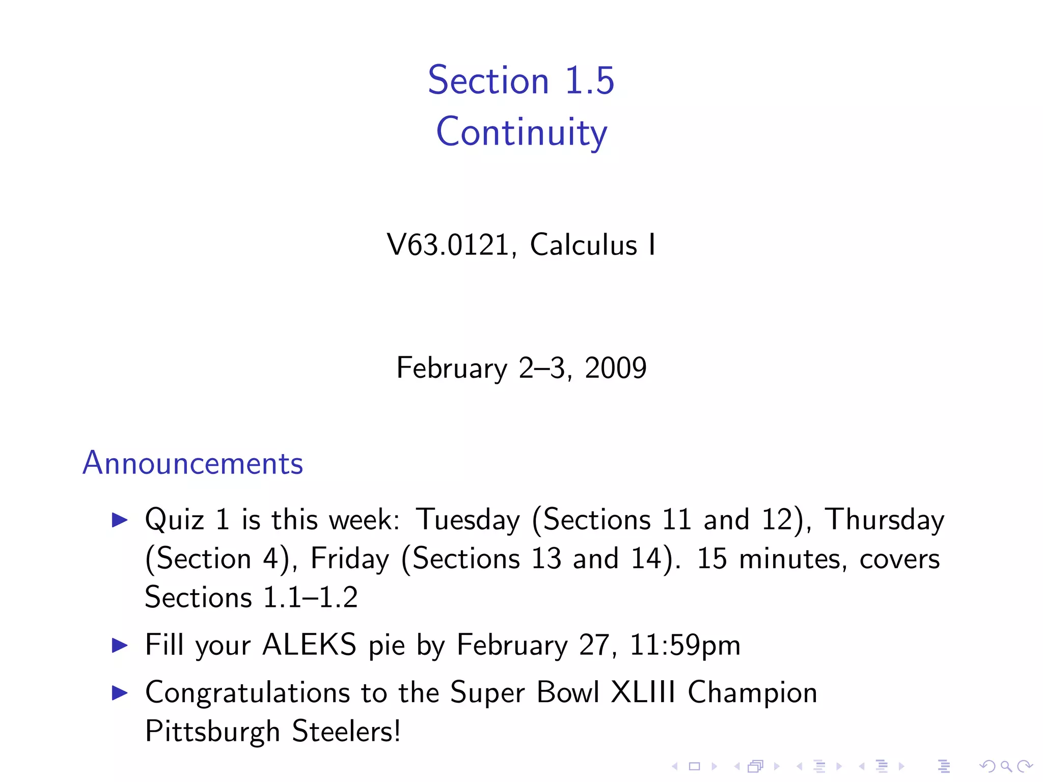 Lesson 5: Continuity | PPT