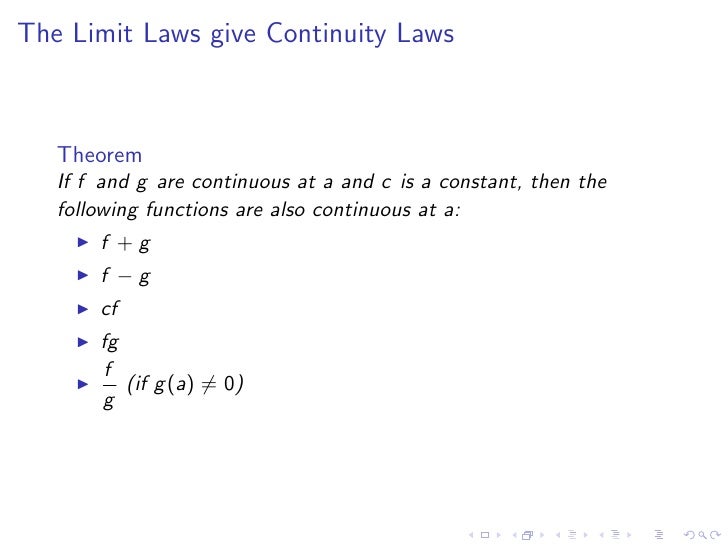Lesson 5: Continuity Lesson 5: Continuity