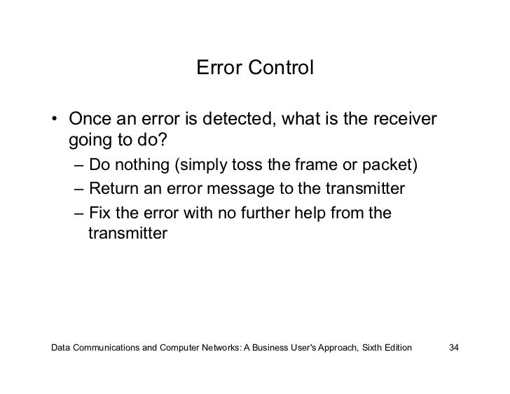 Errors, Error Detection, and Error Control