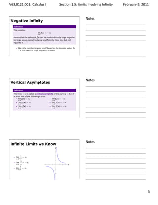 Lesson 6: Limits Involving Infinity (handout) | PDF