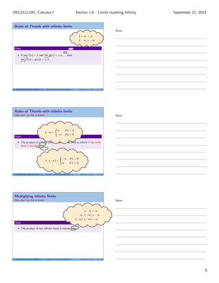 Lesson 6: Limits Involving Infinity (Section 41 handout) | PDF