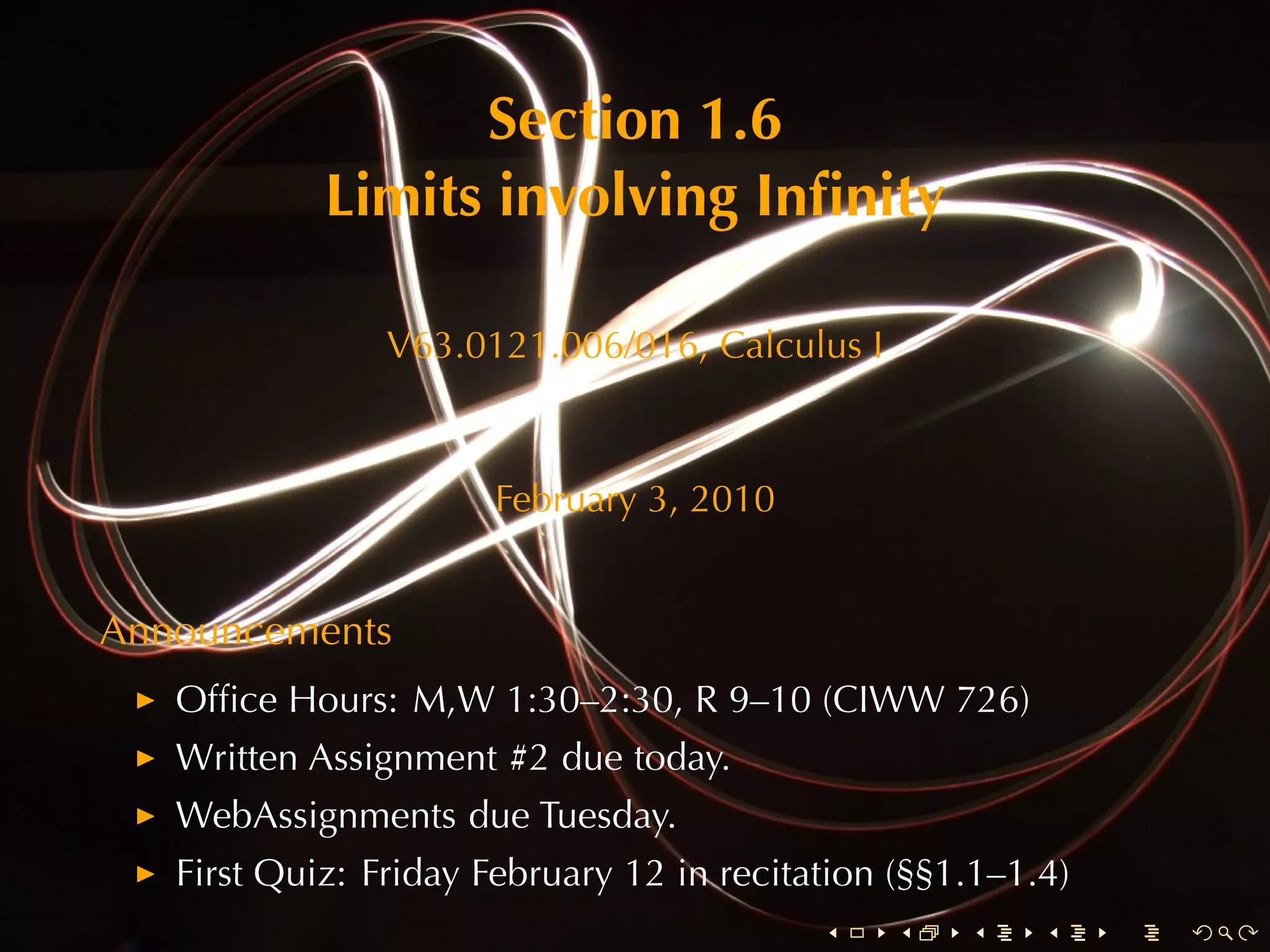 Lesson 6: Limits Involving Infinity | PPT