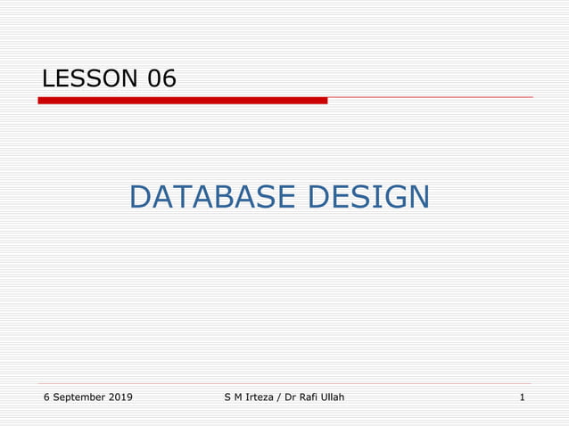 Lesson06 database design | PPT