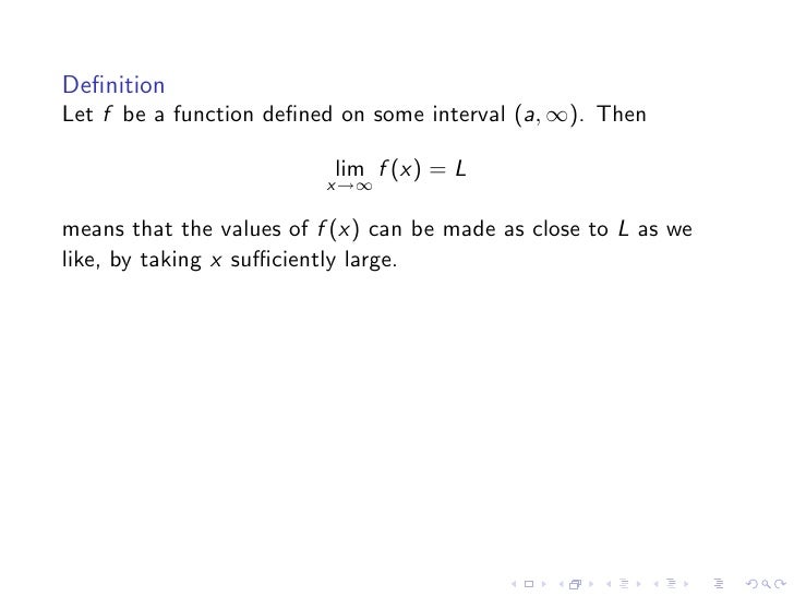 Lesson 6: Limits Involving ∞
