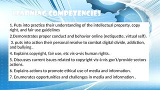 MEDIA INFORMATION LITERACY LESSON 7 GRADE 12 | PPTX