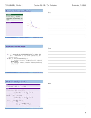 Lesson 7: The Derivative (Section 21 handout) | PDF