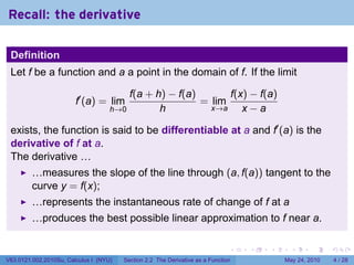 Lesson 7: The Derivative as a Function | PDF