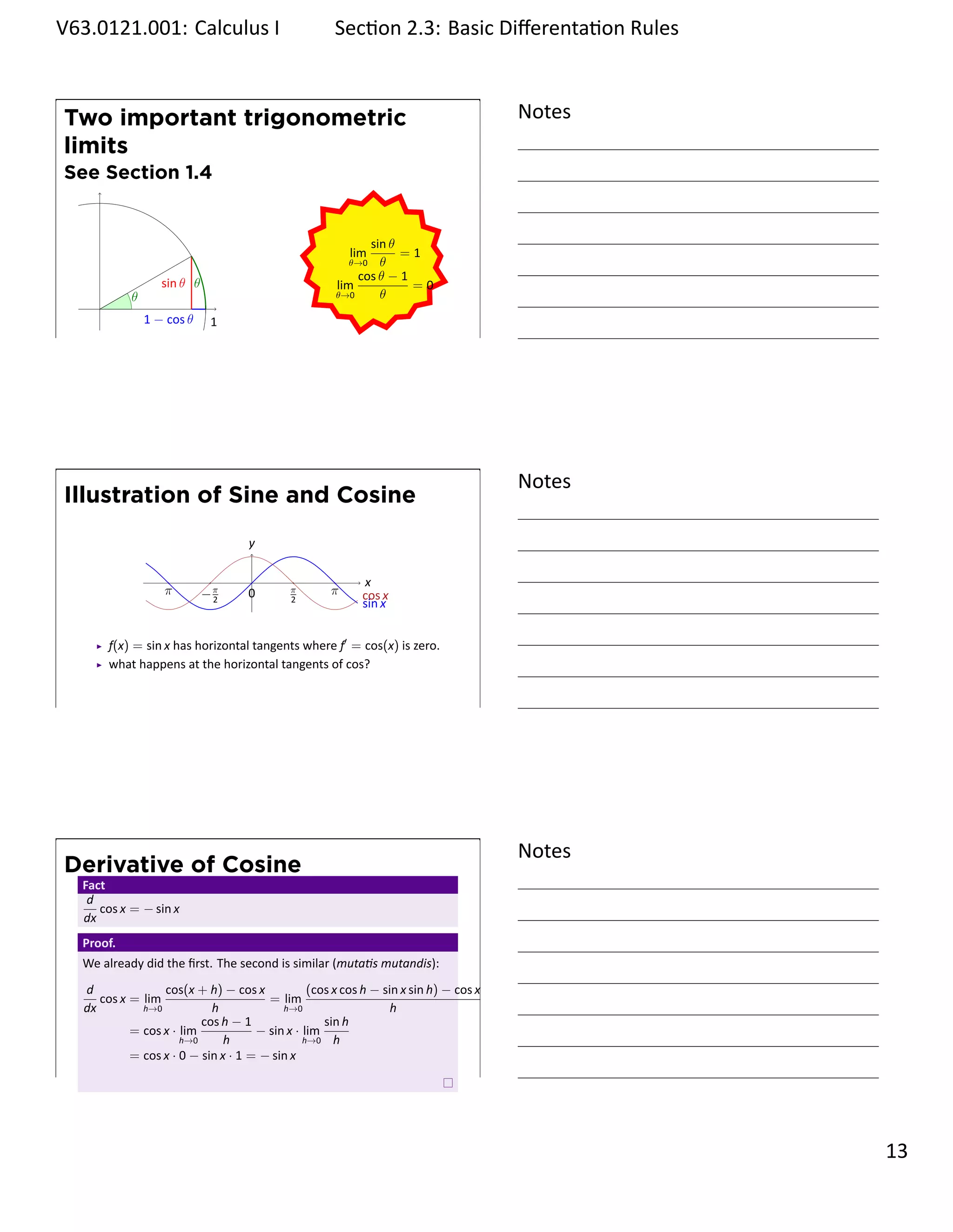 Lesson 8: Basic Differentation Rules (handout) | PDF | Physics | Science