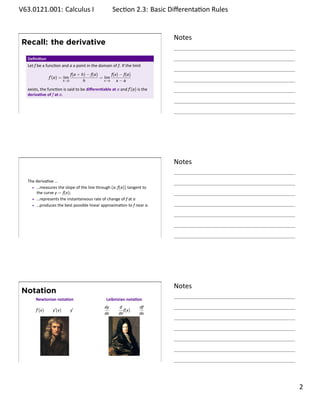 Lesson 8: Basic Differentation Rules (handout) | PDF | Physics | Science