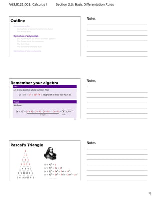 Lesson 8: Basic Differentation Rules (handout) | PDF | Physics | Science