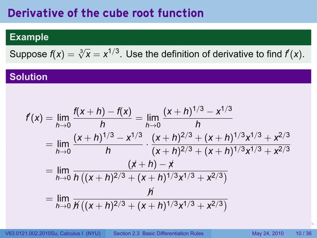 Lesson 8: Basic Differentiation Rules | PPT