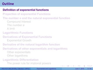 Lesson 14: Derivatives of Logarithmic and Exponential Functions | PDF