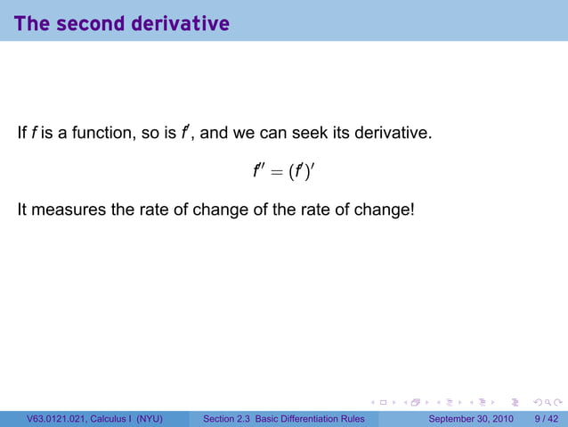 Lesson 8: Basic Differentiation Rules (Section 21 slides) | PPT