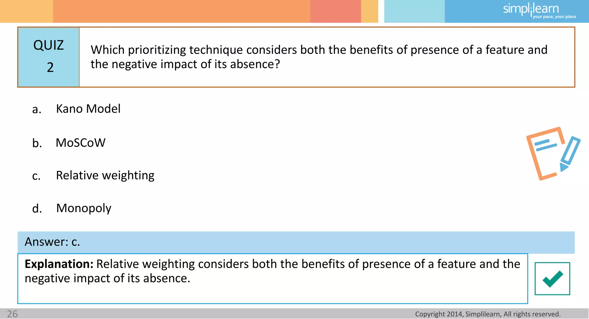 PMI-ACP Lesson 08 Nugget 2 Agile & Scrum - Value-Based Prioritization | PDF