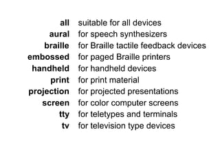 CSS media types | PPT