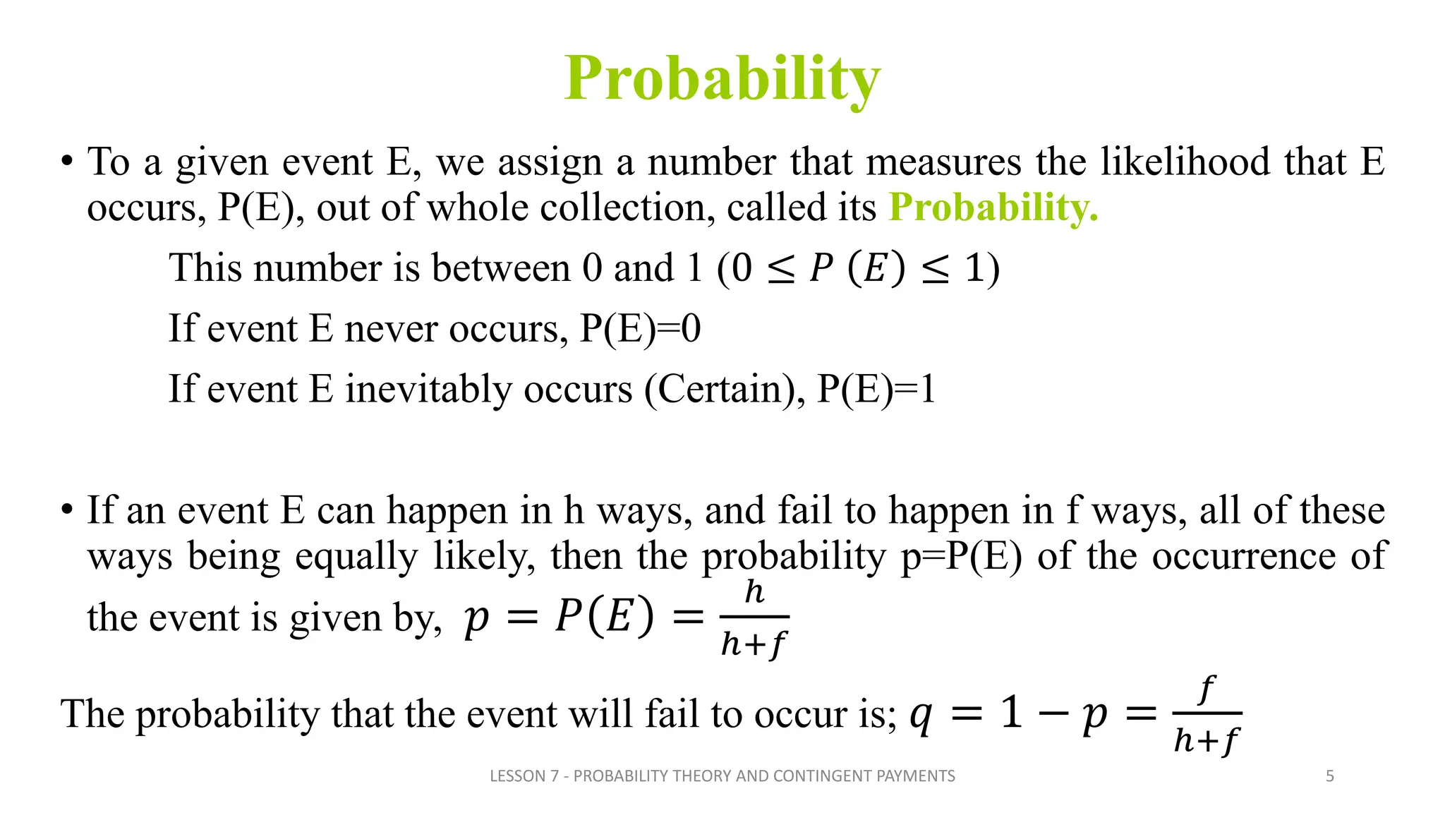 Lesson 09 - Probability Theory and Contingent Payments.pptx