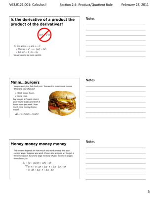 Lesson 9: The Product and Quotient Rules (handout) | PDF