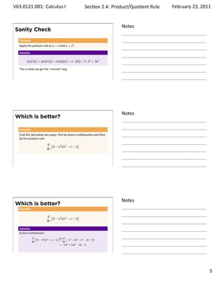 Lesson 9: The Product and Quotient Rules (handout) | PDF