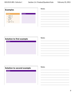 Lesson 9: The Product and Quotient Rules (handout) | PDF