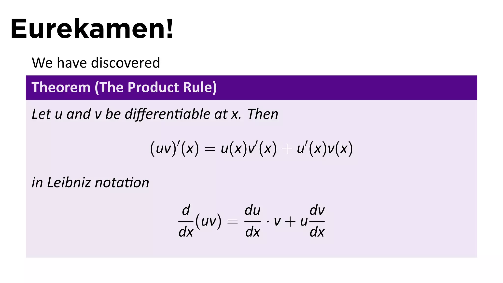 Lesson 9: The Product and Quotient Rules (slides) | PDF
