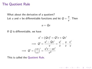 Product Rule Derivative Uv