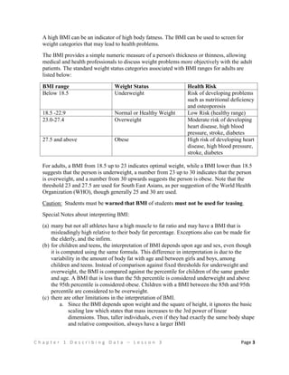 Lesson 1 03 the body mass index | PDF