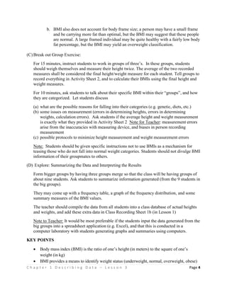 Lesson 1 03 the body mass index | PDF