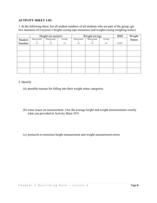 Lesson 1 03 the body mass index | PDF