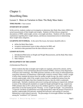 Lesson 1 03 the body mass index | PDF