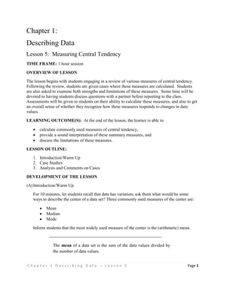 Lesson 1 05 measuring central tendency | PDF