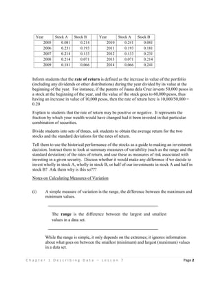 Lesson 1 07 measures of variation | PDF