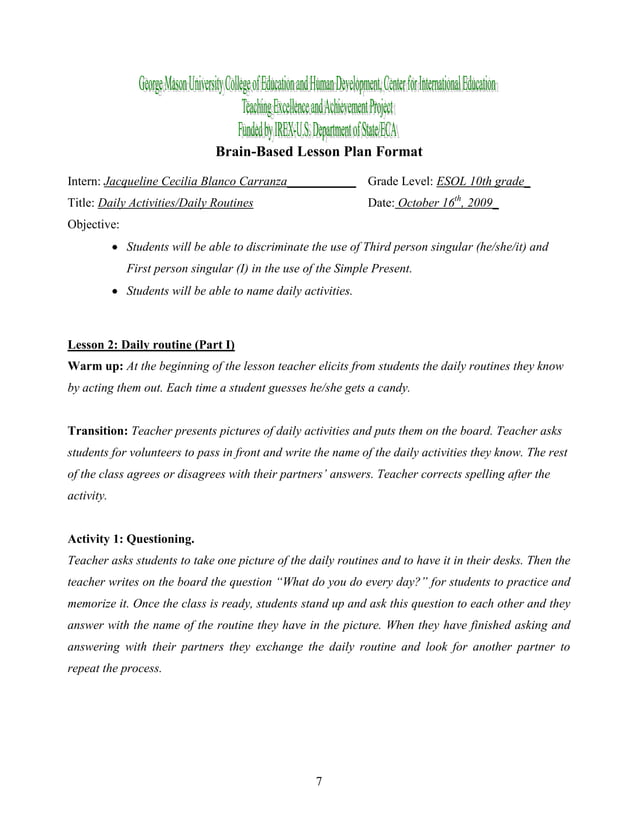 Lesson Plans | PDF