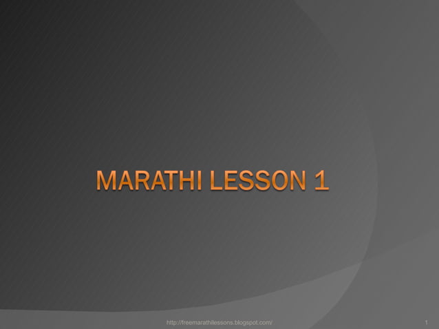 Marathi Lesson 1 | PPT | Hinduism | Religion & Spirituality