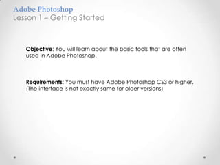 Photoshop Lesson 1 | PPTX